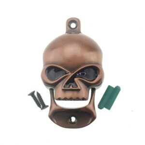 luwanburg antique copper skull beer bottle opener wall mount stainless metal for vintage home decor halloween gifts