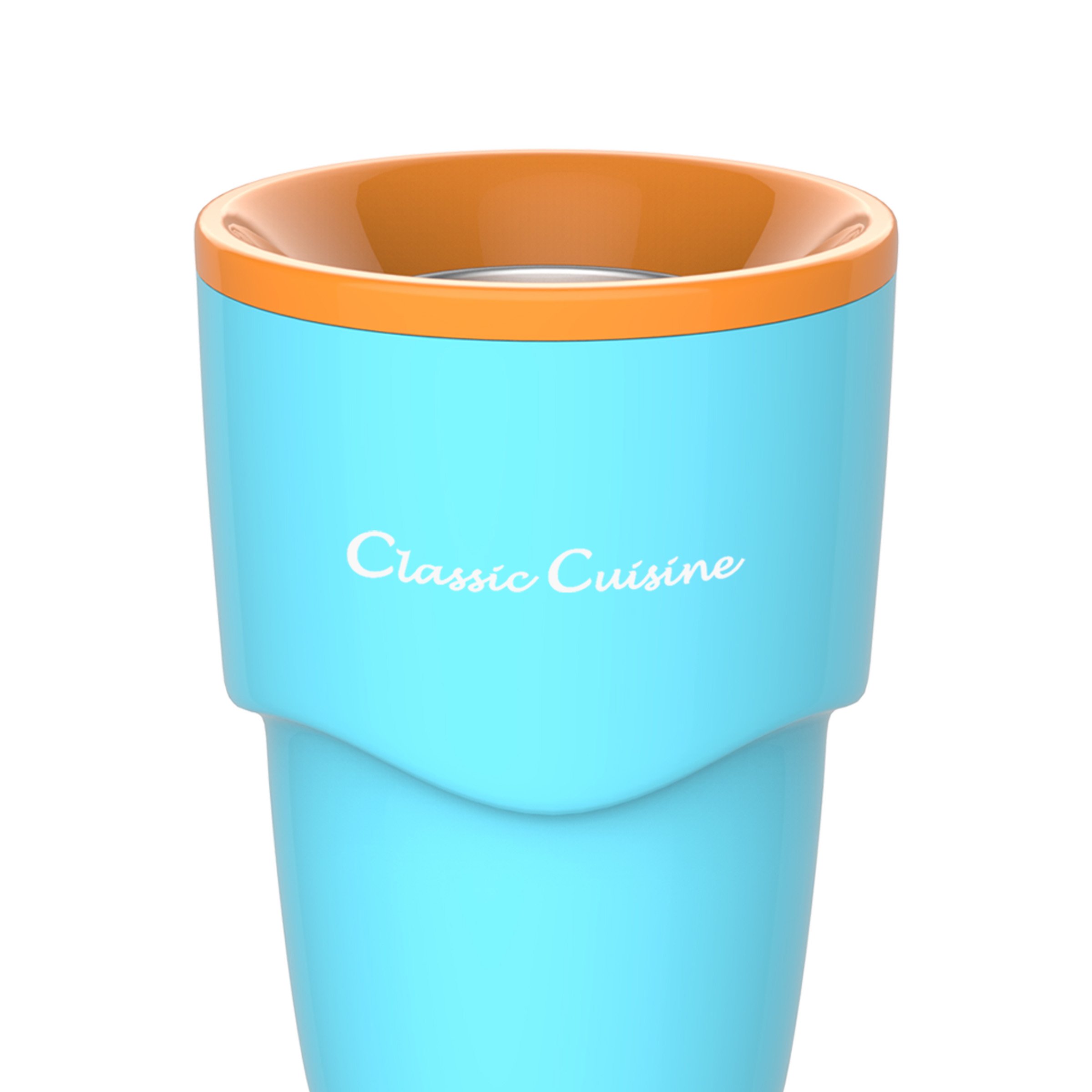 Slushy Maker-Single Serving Frozen Treat Cup for Easy to Make Homemade Slushes, Milkshakes, Smoothies, Cocktails, and More by Classic Cuisine (Blue)