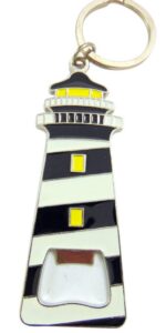 cape hatteras lighthouse bottle opener keychain north carolina souvenir key ring gift, 4 inch