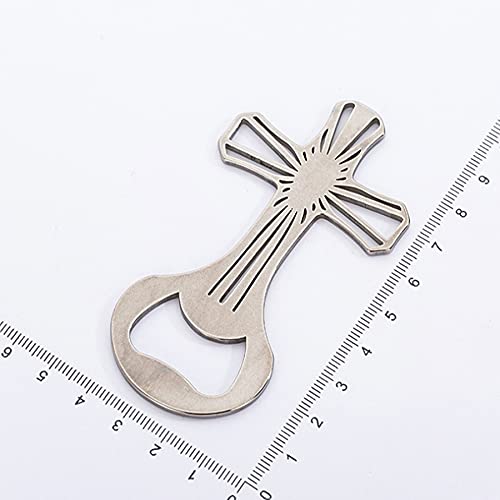 ARFUKA Bottle Opener Cross Shape Opener Beer Bottle Opener Soda Beverage Bottle Opener Bar Kitchen Tool Gift for Wedding Christmas Birthday Silver