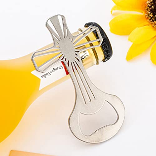 ARFUKA Bottle Opener Cross Shape Opener Beer Bottle Opener Soda Beverage Bottle Opener Bar Kitchen Tool Gift for Wedding Christmas Birthday Silver