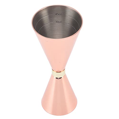 HOHXFYP Jigger,Stainless Steel Double Layer Desig Double Jigger,30mm to 60mm one Handed Operation Jigger for Bartending Use,Adopts Professional Welding Structure(30mm to 60mm-Pink)