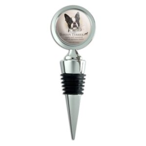 boston terrier dog breed wine bottle stopper