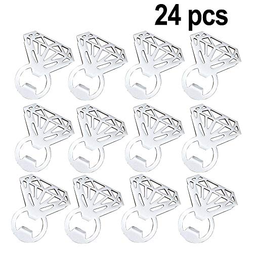 Awtlife 24 Pcs Vintage Diamond Bottle Opener for Wedding Party Favors