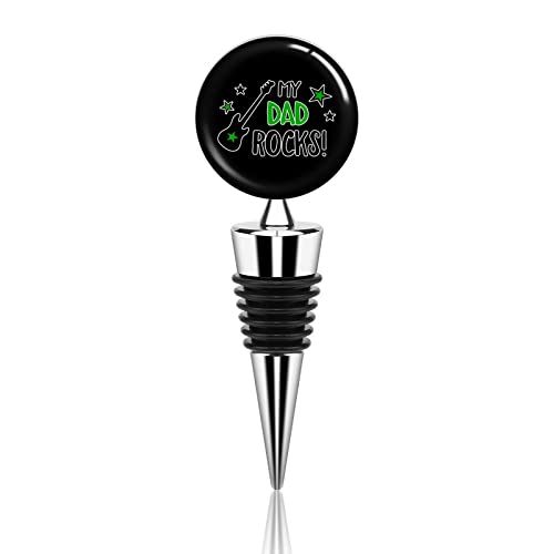 My Dad Rocks Wine Bottle Stopper Zinc Alloy Beverage Bottle Stoppers for Gifts Bar Holiday Party Wedding