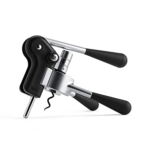 HOST Lever Corkscrew, Soft Touch Handles, 3 Blade Foil Cutter