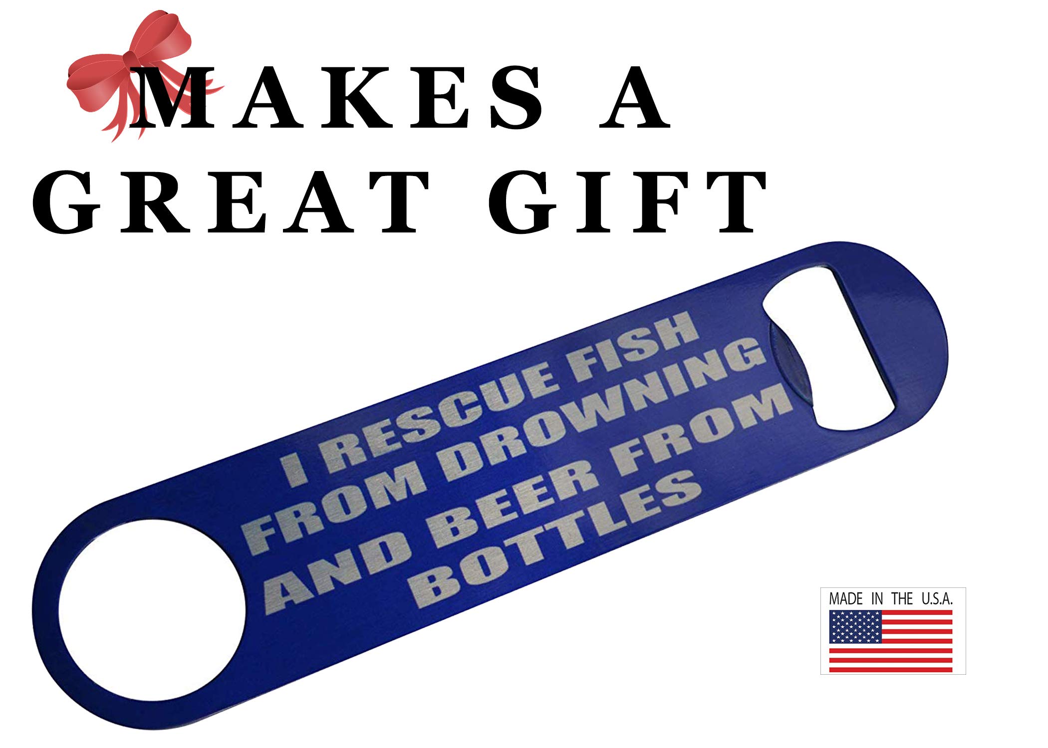 Funny Fishing Bottle Opener Heavy Duty Gift For Men Dad Father Husband Rescue Fish