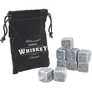 southern homewares sh-10197-s9 natural marble whiskey stones silver, one size