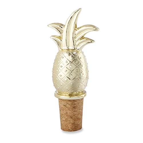 Kate Aspen Gold Pineapple Bottle Stopper, Party Favor, Wine Saver, Wedding Decoration