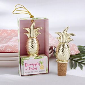 Kate Aspen Gold Pineapple Bottle Stopper, Party Favor, Wine Saver, Wedding Decoration