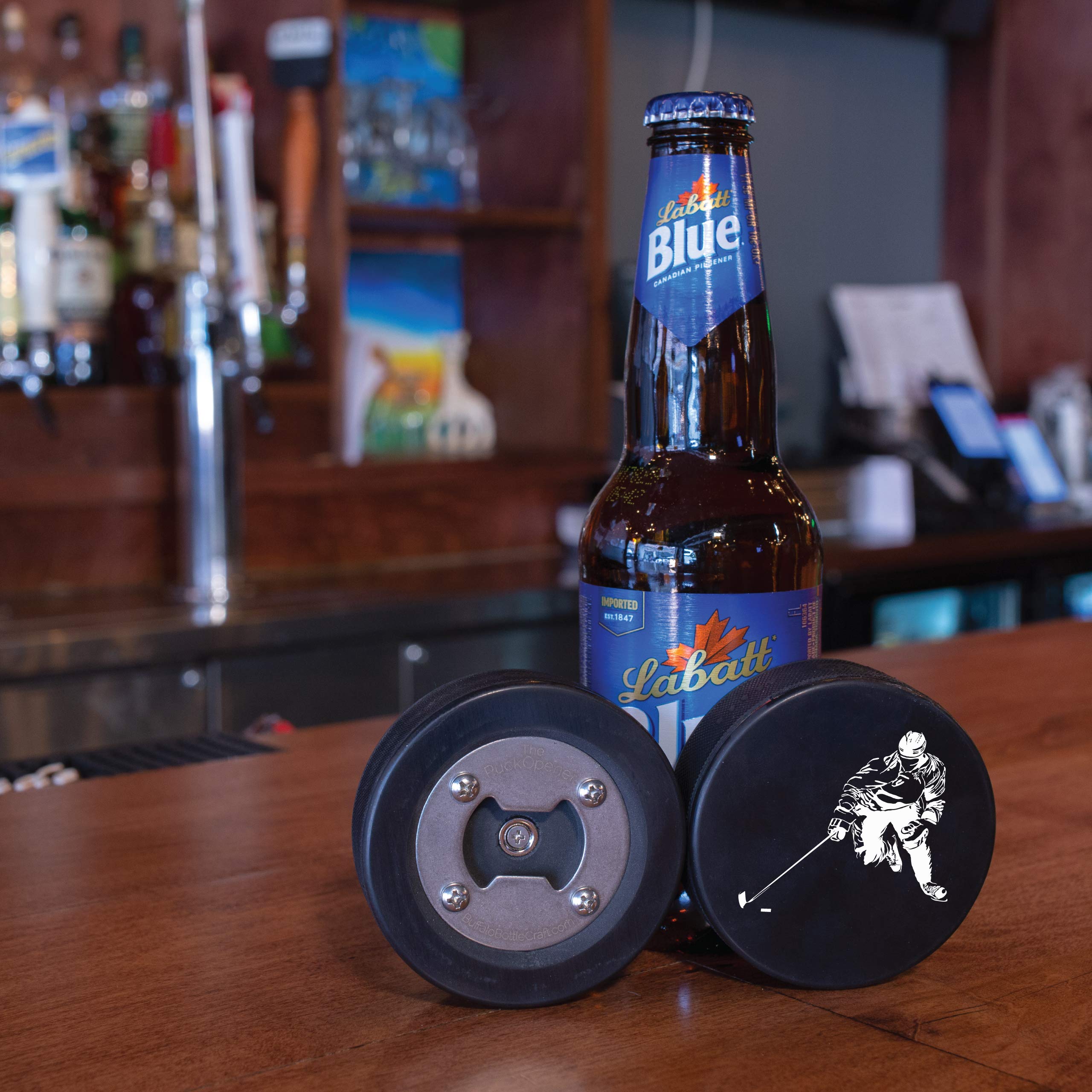 The PuckOpener - Hockey Puck Bottle Opener - Skater