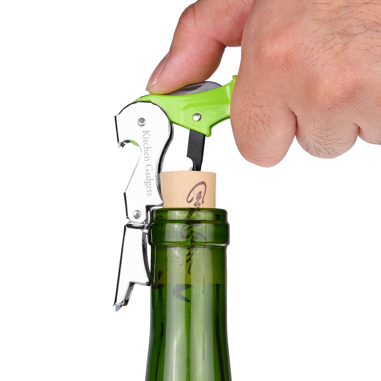 Wine Opener Waiters Corkscrew by Kitchen Gadgets - 3 Pack - 3in1 Multitool: Double Hinged Corkscrew + Foil Cutter Knife + Cap Opener - Easy One Hand Operation - Professional Durable Metal Design