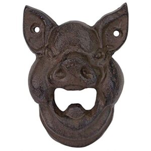 design toscano - qh14394 design toscano divine swine pig wall mount bottle opener, 4.5 inches, antique bronze