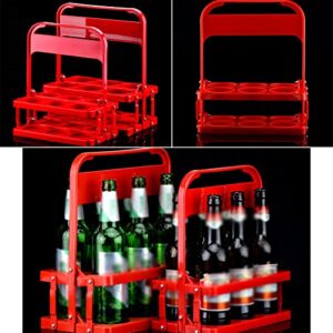 TINTON LIFE Creative Plastic Beer Portable Folding Basket Basket Foldable 6-Pack Beer Bottle Caddy Bucket Holder for Daily Use KTV and Party Foldable Wine Rack Cup Holder (10.87" x 6.97" x 12.99")