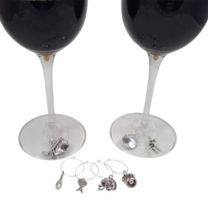 Palm City Products Sports Themed Wine Charms - 8 Piece Wine Charm Set - Great Gift for Sports Fans