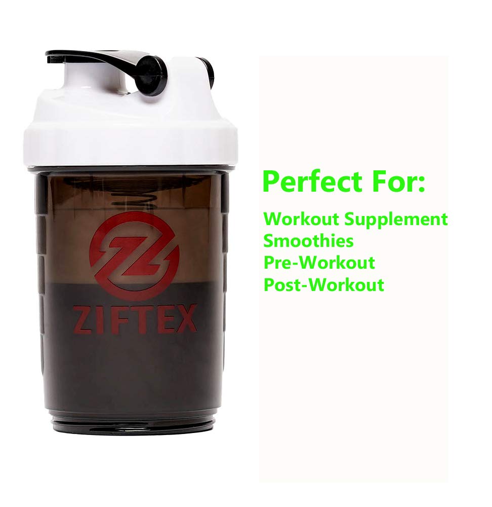 Ziftex Protein Mixer Shaker Bottle- Gym Bottle Shaker for Pre or Post Workout, Mixes Cocktails, Smoothies and Shakes | Dishwasher Safe (500 ml)