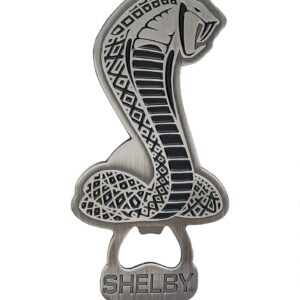 Shelby Cobra Snake Magnetic Bottle Opener | Meaures 2.1 inches by 5.3 inches | Molded Metal | Antique Tin Plating