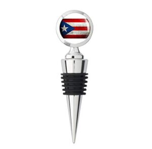 vintage puerto rico flag (rican) metal wine bottle stopper