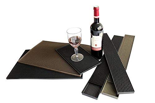 Tezzorio 27 x 3 1/4 Inch Brown Rubber Bar Mat, Non-Slip Spill-Stop Rubber Bar Service Spill Mats Bar Top Spill Mat Drinks Mixing Pad for Bars, Mat for Kitchen Counter or Sink