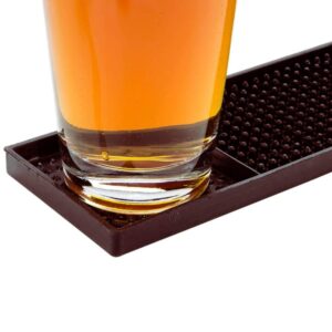 Tezzorio 27 x 3 1/4 Inch Brown Rubber Bar Mat, Non-Slip Spill-Stop Rubber Bar Service Spill Mats Bar Top Spill Mat Drinks Mixing Pad for Bars, Mat for Kitchen Counter or Sink