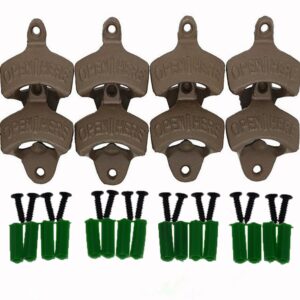 dsmile open here cast iron wall mount bottle opener vintage look replica, set of 8