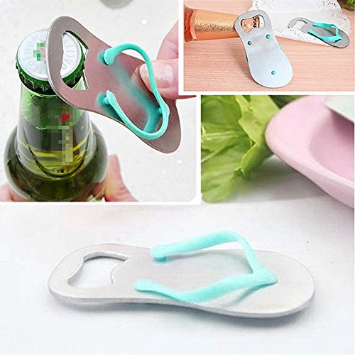 Glanzzeit Slipper Shaped Novelty Bottle Opener Stainless Steel Beer Wine Soda Can Opener Drink Hand Opener Kitchen Tool Bar Helper Wedding Party Favor Creative Gift (Mint green)