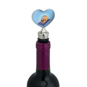 Downward Facing Dog Pug Doing Yoga Heart Love Wine Bottle Stopper