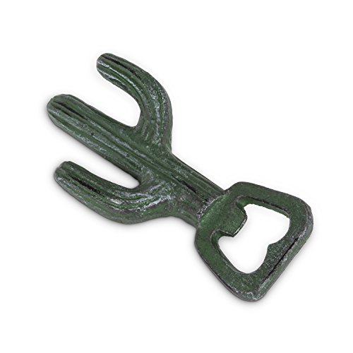 Abbott Collection 27-IRONAGE-392 Cactus Bottle Opener-Antq Green-5" L, 1 EA