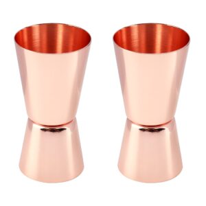 hevstil double jigger,rose gold stainless steel cocktail measure bar alcohol measuring tools for bartending cocktails,0.5 oz & 1 oz jigger