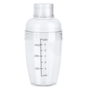 maxmartt 1pc 350ml plastic cocktail shaker with scale and strainer top clear plastic cocktail shaker bottle wine mixer milk juice shaker proffesional bar tool best gift for beginner