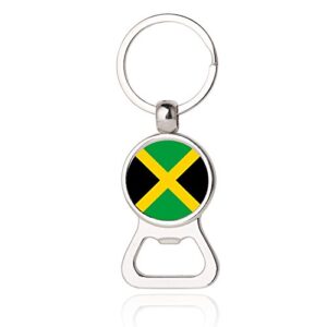 jamaica flag beer bottle opener metal glass crystal keychain travel souvenir gift keyring accessories