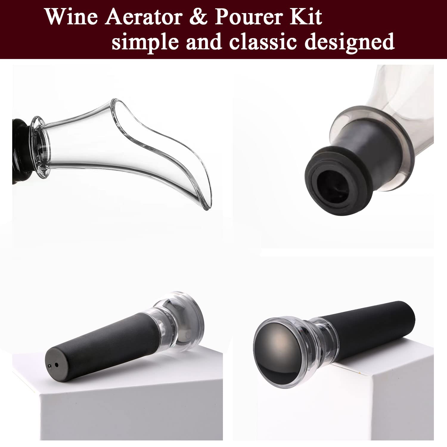 Fathers Day Dad Gifts from Daughter, Mothers day Cool Gifts for Mom Wife, Wine Stoppers for Wine Bottles, Aerator and Pourer Wine Accessories Gifts for Wine Lovers House Warming Gifts for Husband Men