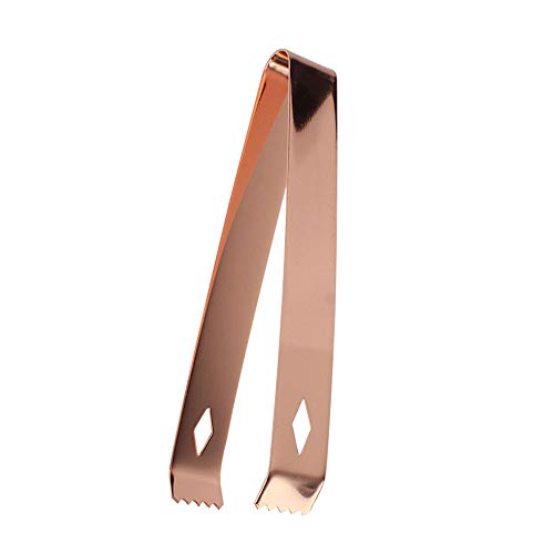 Ice Tongs, Stainless Steel Ice Tongs Serving Tongs Appetizers Tongs Small Kitchen Tongs for Coffee Tea Sugar Candy Ice Cube Party Bar Kitchen (Rose Gold)