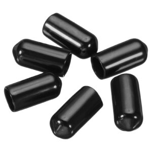 meccanixity bottle pour caps 7mm inner dia. round rubber end cap pourer spout dust cover, black pack of 200