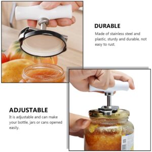 Cabilock 2pcs Bottle Opener Bottle Cap Opener Jar Lid Opener Jar Opener for Weak Hands Old Can Opener Mason Jars Openers Beer Can Opener Tin Openers Travel Glass Gift Stainless Steel White