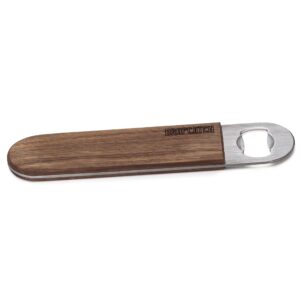 dropcatch handheld bar blade bottle opener for kitchen and bar - stainless steel and walnut (standard)