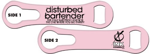 V-ROD Bone Bottle Opener and Pour Spout Remover: Disturbed Bartender - Bar Tricks: Lite Pink