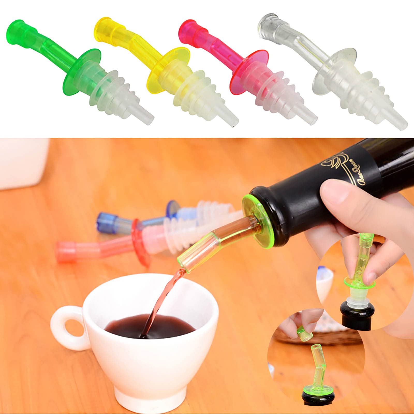 Boddenly Bar Measure Drink Liquor Dispenser Pourer Bottle Spirit Measuring Plastic Wine Wine Pourer Pour Some Water on (A, One Size)