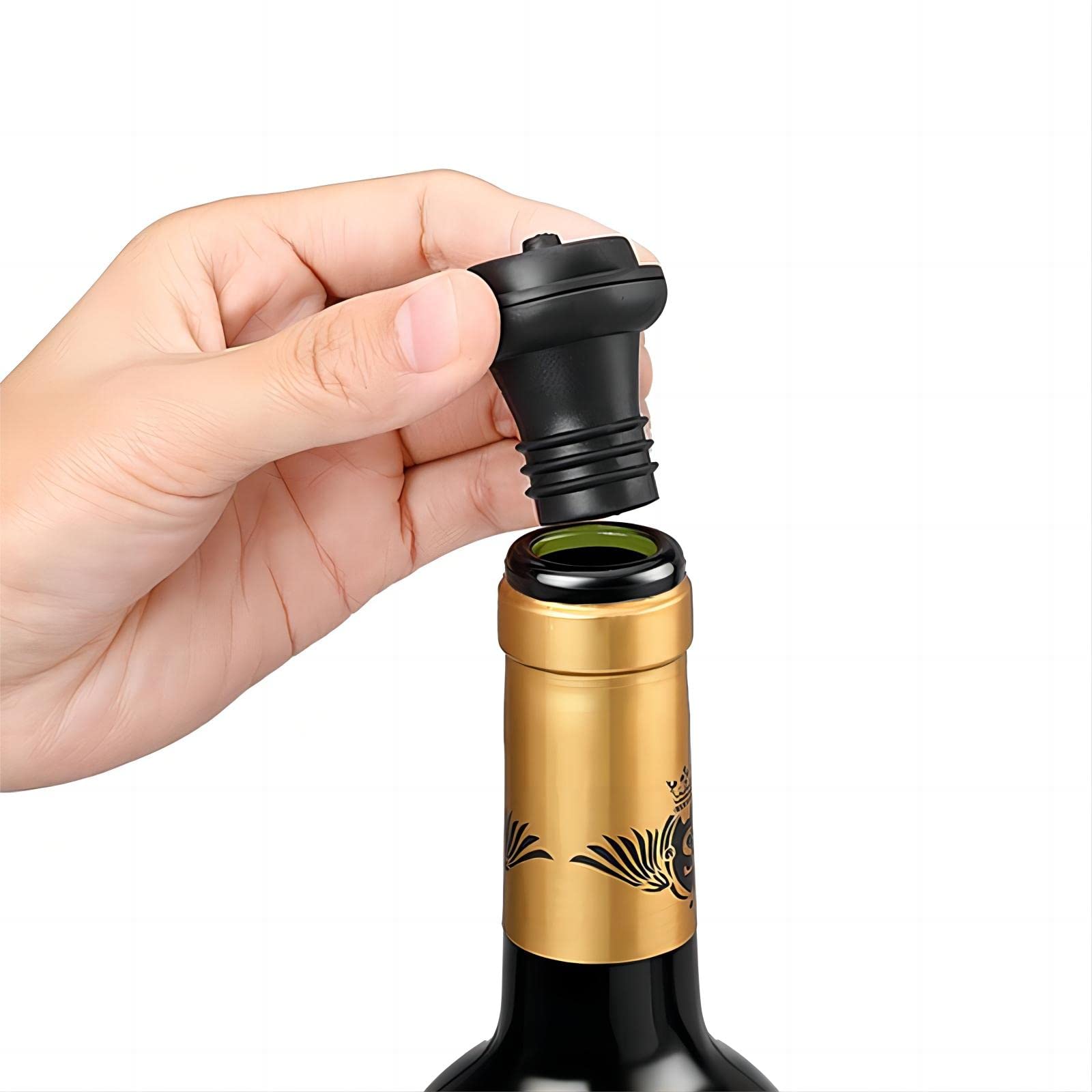 Wine Vacuum Stoppers Set of 3– Black