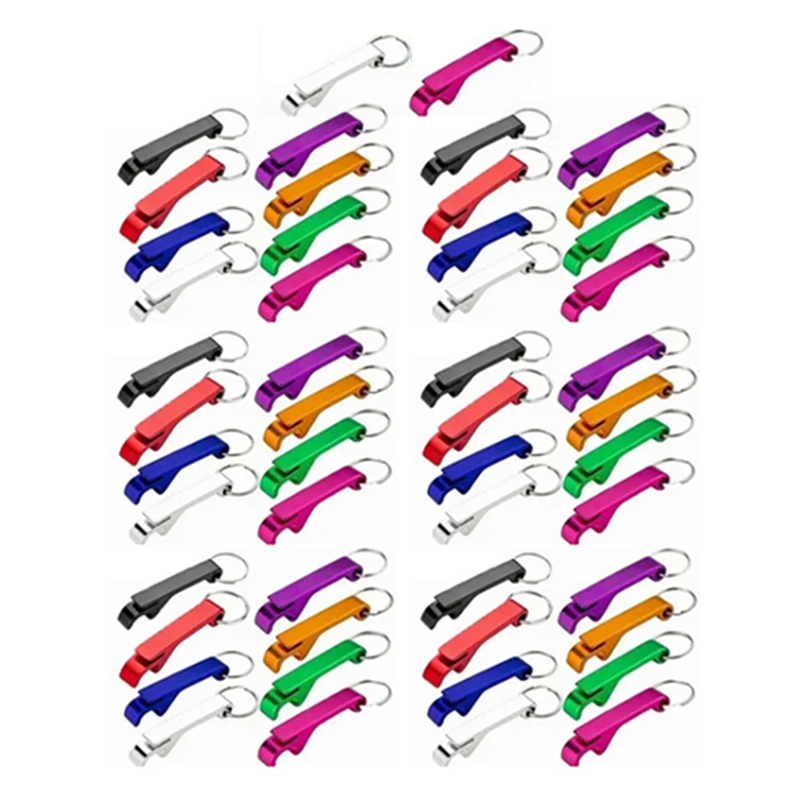 Keychain Bottle Opener, 50Pcs Aluminum Alloy Colorful Mini Pocket Beer Beverage Opener, Random Color Metal Bottle Opener