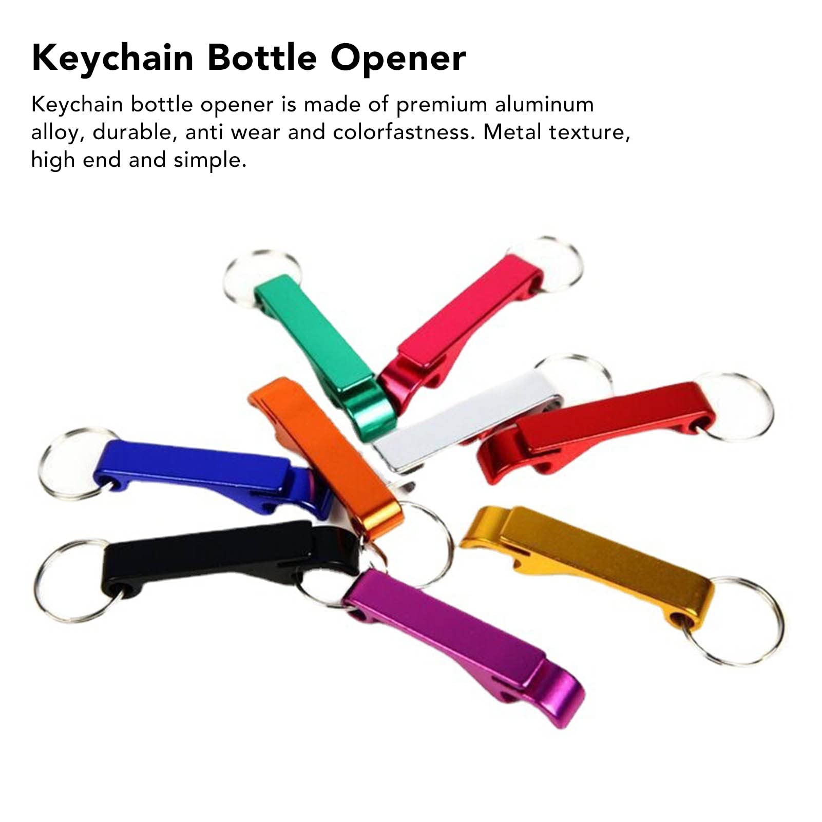 Keychain Bottle Opener, 50Pcs Aluminum Alloy Colorful Mini Pocket Beer Beverage Opener, Random Color Metal Bottle Opener