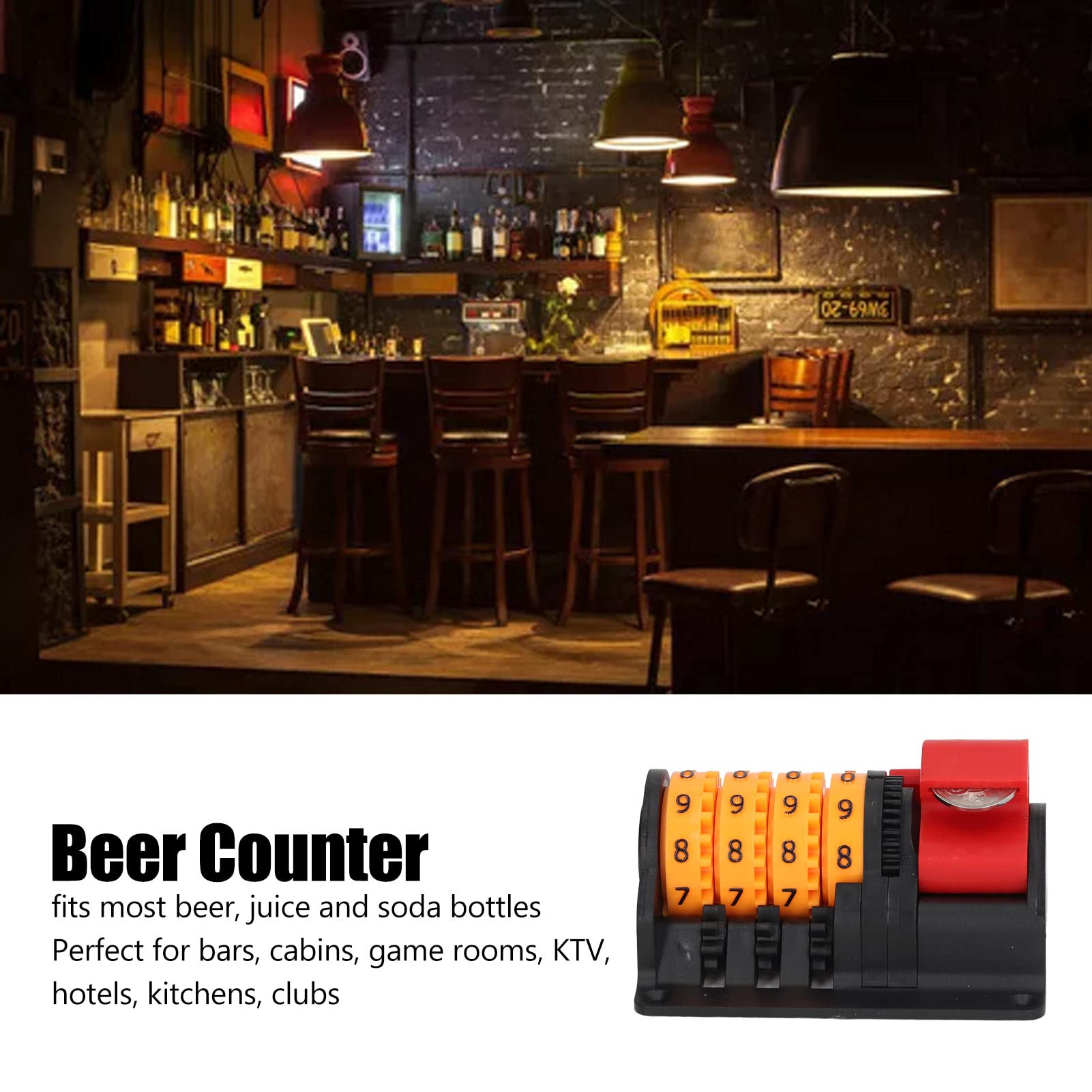 Yosoo Beer Bottle Opener, Counter Wall Mounted Bottle Opener, Automatic Counting Function Helps Keep Track of How Much Beer was Drunk