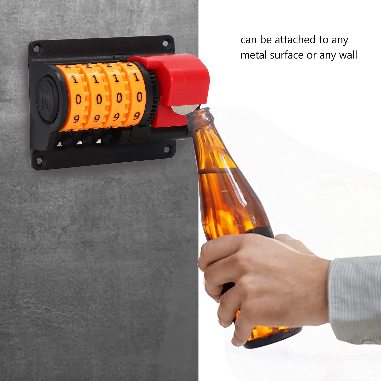 Yosoo Beer Bottle Opener, Counter Wall Mounted Bottle Opener, Automatic Counting Function Helps Keep Track of How Much Beer was Drunk