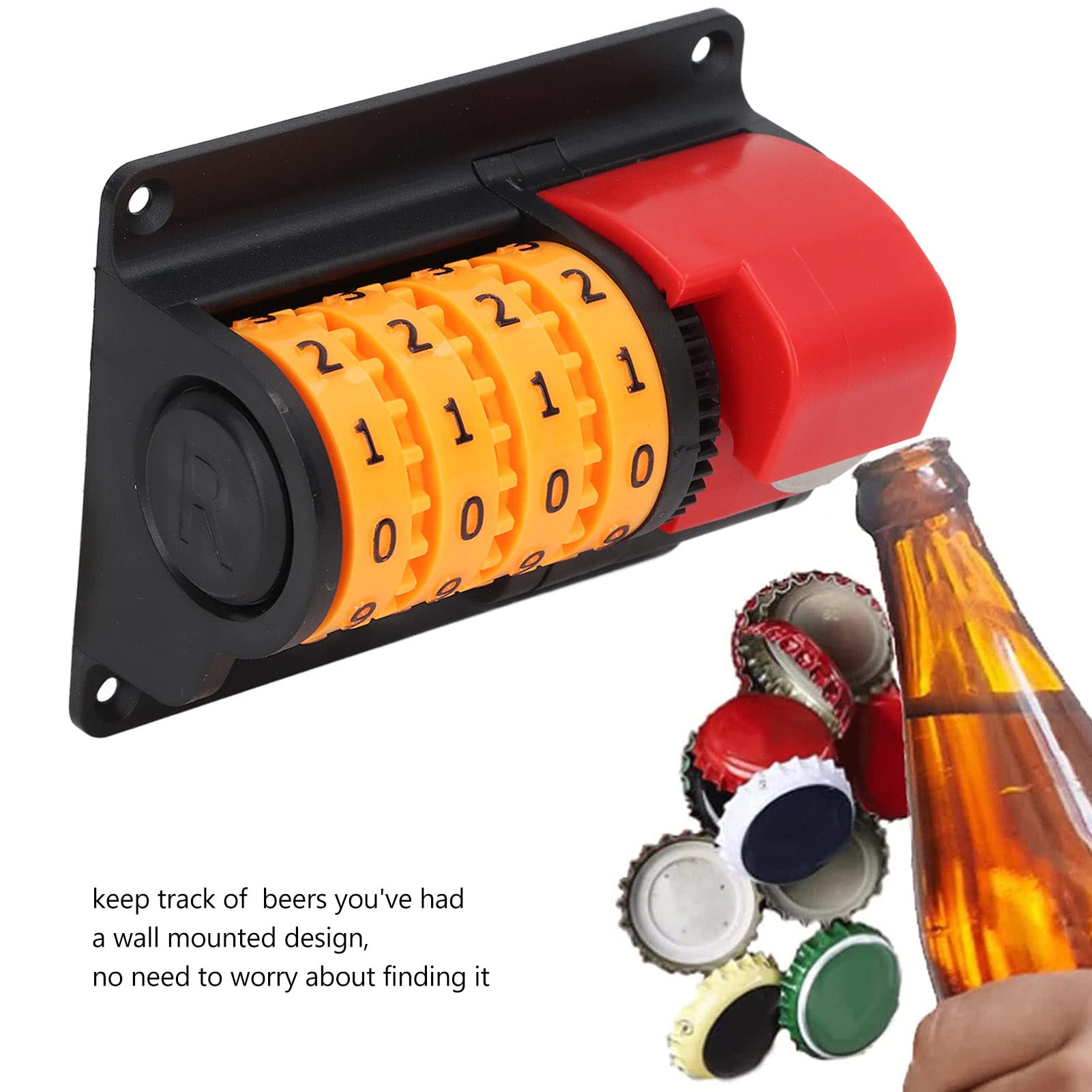 Yosoo Beer Bottle Opener, Counter Wall Mounted Bottle Opener, Automatic Counting Function Helps Keep Track of How Much Beer was Drunk