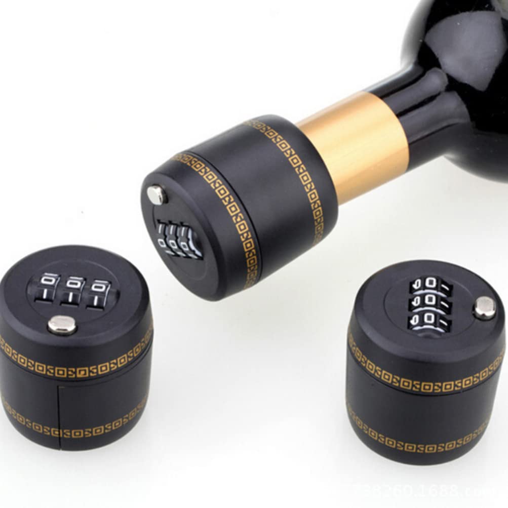 Tofficu Wine Bottle Lock, Wine Stoppers for Wine Bottles, Reusable Bottle Stopper with Digital Lock, Wine Saver Keeps Wine Fresh, for Whiskey Bottles, Wine Bottles