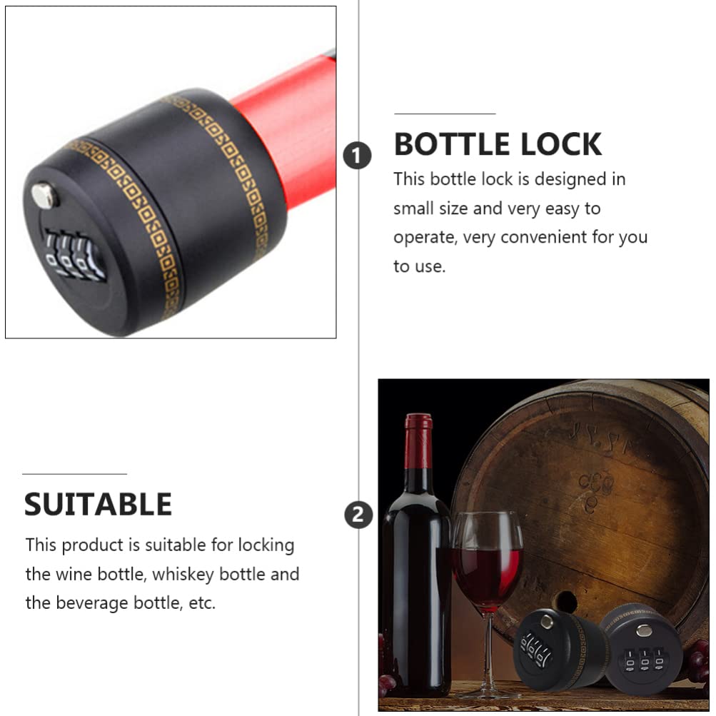 Tofficu Wine Bottle Lock, Wine Stoppers for Wine Bottles, Reusable Bottle Stopper with Digital Lock, Wine Saver Keeps Wine Fresh, for Whiskey Bottles, Wine Bottles