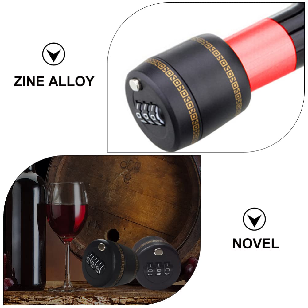 Tofficu Wine Bottle Lock, Wine Stoppers for Wine Bottles, Reusable Bottle Stopper with Digital Lock, Wine Saver Keeps Wine Fresh, for Whiskey Bottles, Wine Bottles