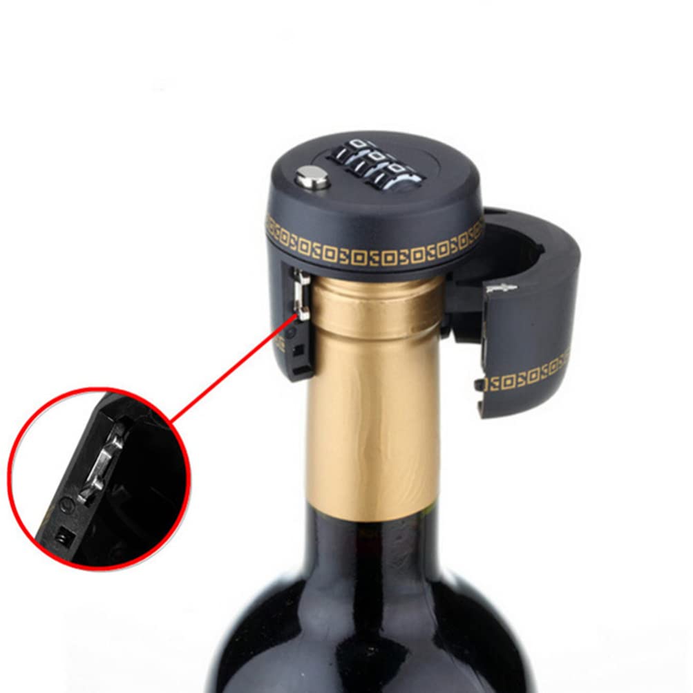 Tofficu Wine Bottle Lock, Wine Stoppers for Wine Bottles, Reusable Bottle Stopper with Digital Lock, Wine Saver Keeps Wine Fresh, for Whiskey Bottles, Wine Bottles