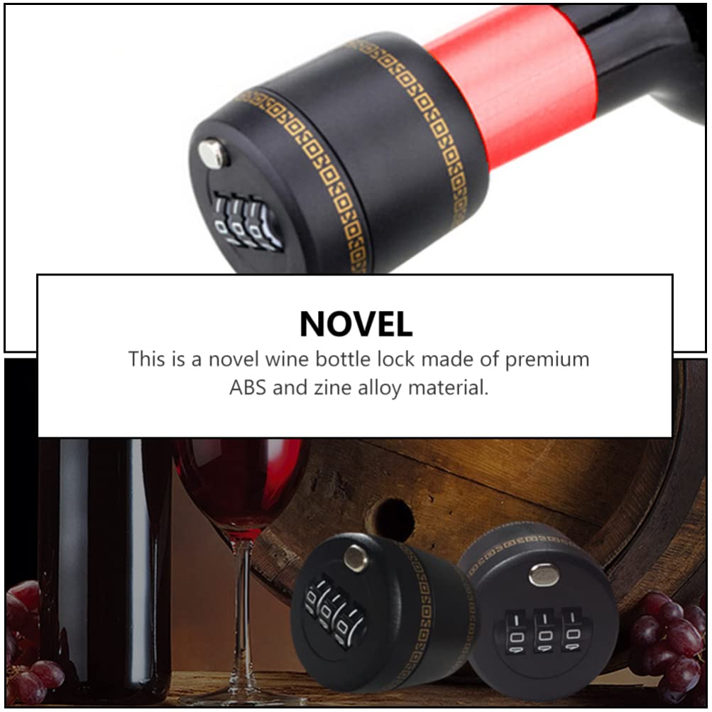 Tofficu Wine Bottle Lock, Wine Stoppers for Wine Bottles, Reusable Bottle Stopper with Digital Lock, Wine Saver Keeps Wine Fresh, for Whiskey Bottles, Wine Bottles