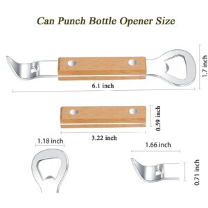 Vethwal Magnetic Can Punch Bottle Opener, Manual Stainless Steel Church Key Can Opener with Magnet for Camping and Traveling 1 Pack